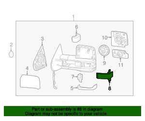 2016-2019 GM Front Passenger Side Clearance Lamp Lens 23444105 GM ...