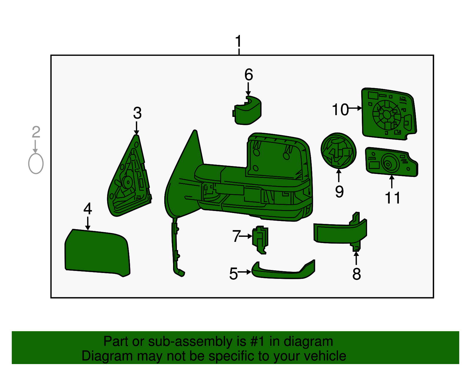 2016-2019 GM Anthracite Driver Side Door Mirror 84691670 GM ...
