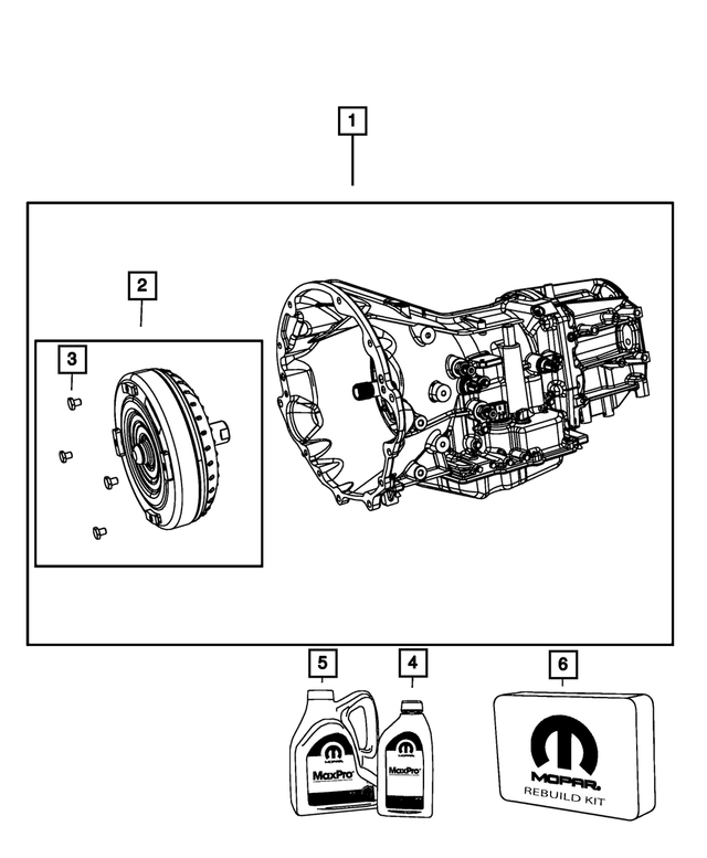 MOPAR WITH TORQUE CONVERTE TRANS KIT - R8039218AG - R8039218AG | Mopar ...