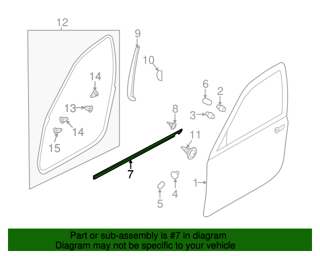2006-2014 Subaru Belt Molding 61280XA00B | Subaru Parts Store