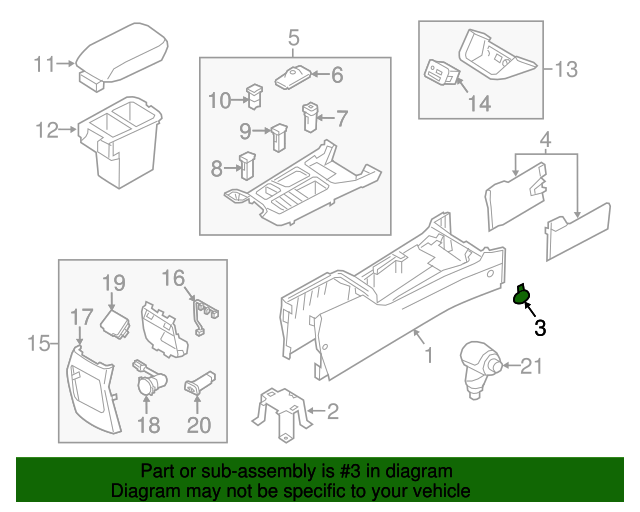 84699-2P000VA - Console Cap 2011-2015 Kia Sorento | Kia.Parts Store