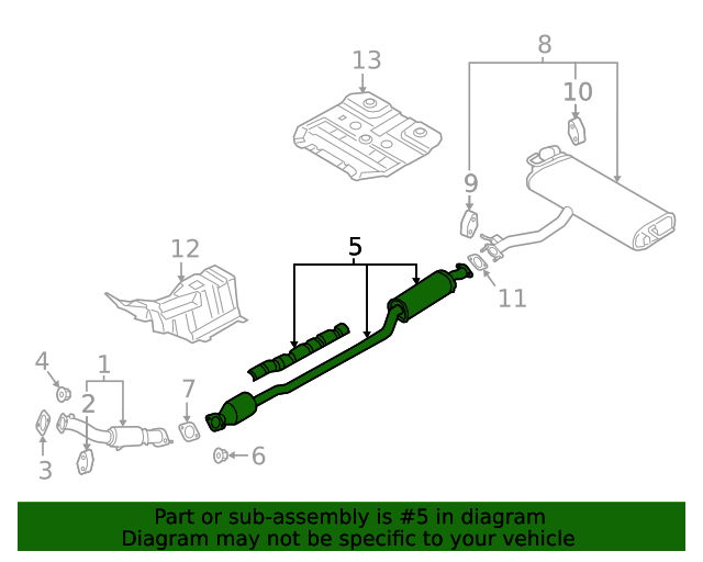 2022-2023 Hyundai Kona Center Muffler 28600-J9NF0 | Hyundai OEM Parts ...