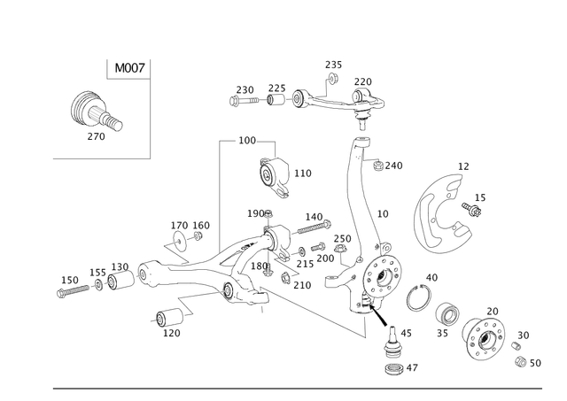 251-330-14-07 - Transverse Control Arm 2006-2011 Mercedes-Benz ...