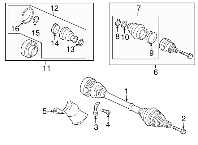Audi OEM Axle Assembly Part# 8R0-501-203-C | OEM Vehicle Parts