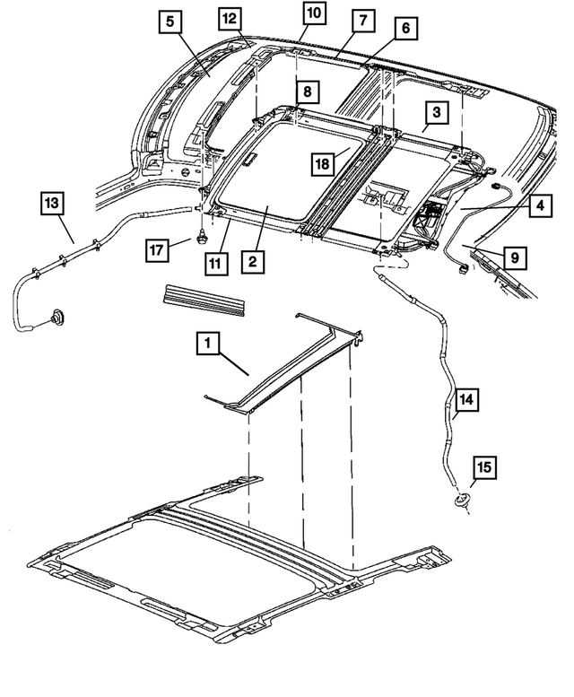 2005-2010 Mopar Sunroof Mechanism Cover 68192198AA | Mopar eStore