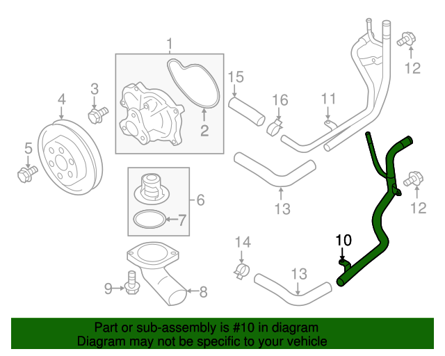 Pipe Complete Water 14050AA871 | Subaru Parts Guys