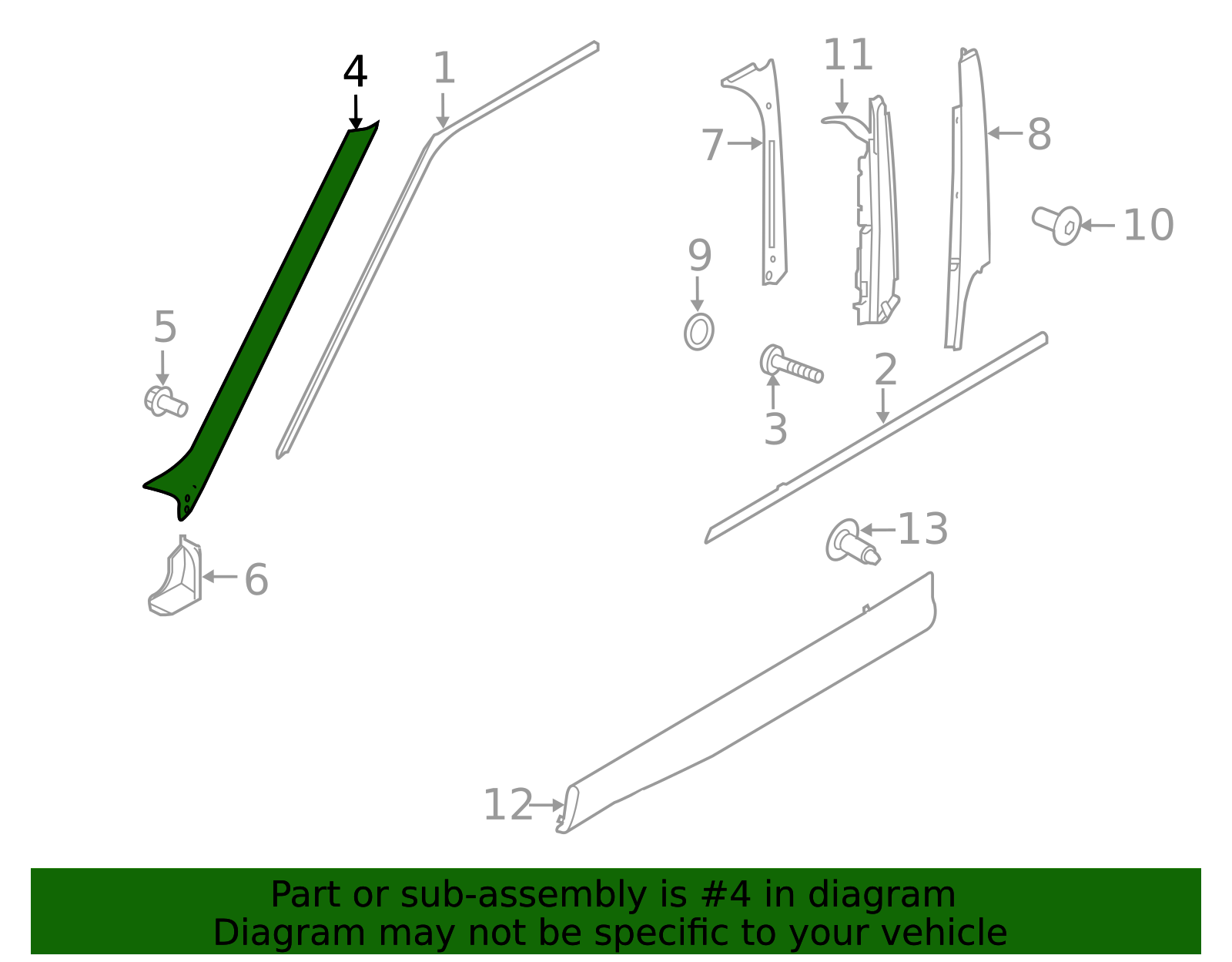 2014-2022 Land Rover Range Rover Sport Front Molding LR076514 | OEM ...