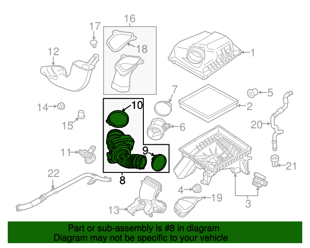 2014-2015 Chevrolet Cruze Air Cleaner Outlet Duct 23287054 GM ...