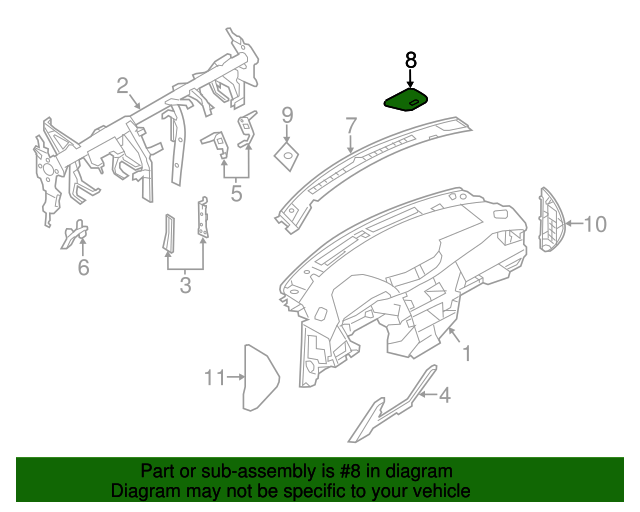 2017-2020 Nissan Rogue Speaker Grille 28198-5HA0A | OEM Parts Online