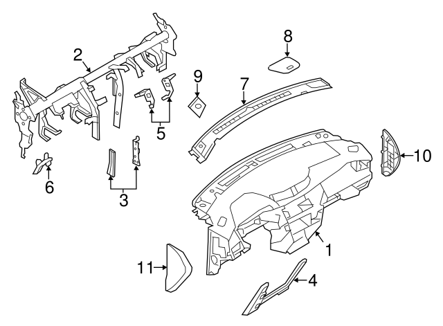 67870-7FL0A - Reinforced Beam 2014-2017 Nissan Rogue | Nissan Parts ...