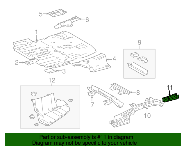2014-2019 Toyota Highlander Side Member Extension 57607-0E050 | Toyota ...
