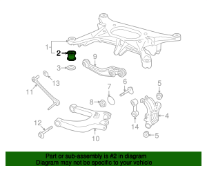 2004-2006 Volkswagen Phaeton Suspension Cross-Member Insulator 3D0-505 ...