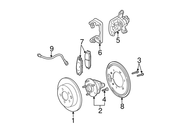 1997-2006 GM Rear Wheel Hub and Bearing Assembly with Wheel Speed ...