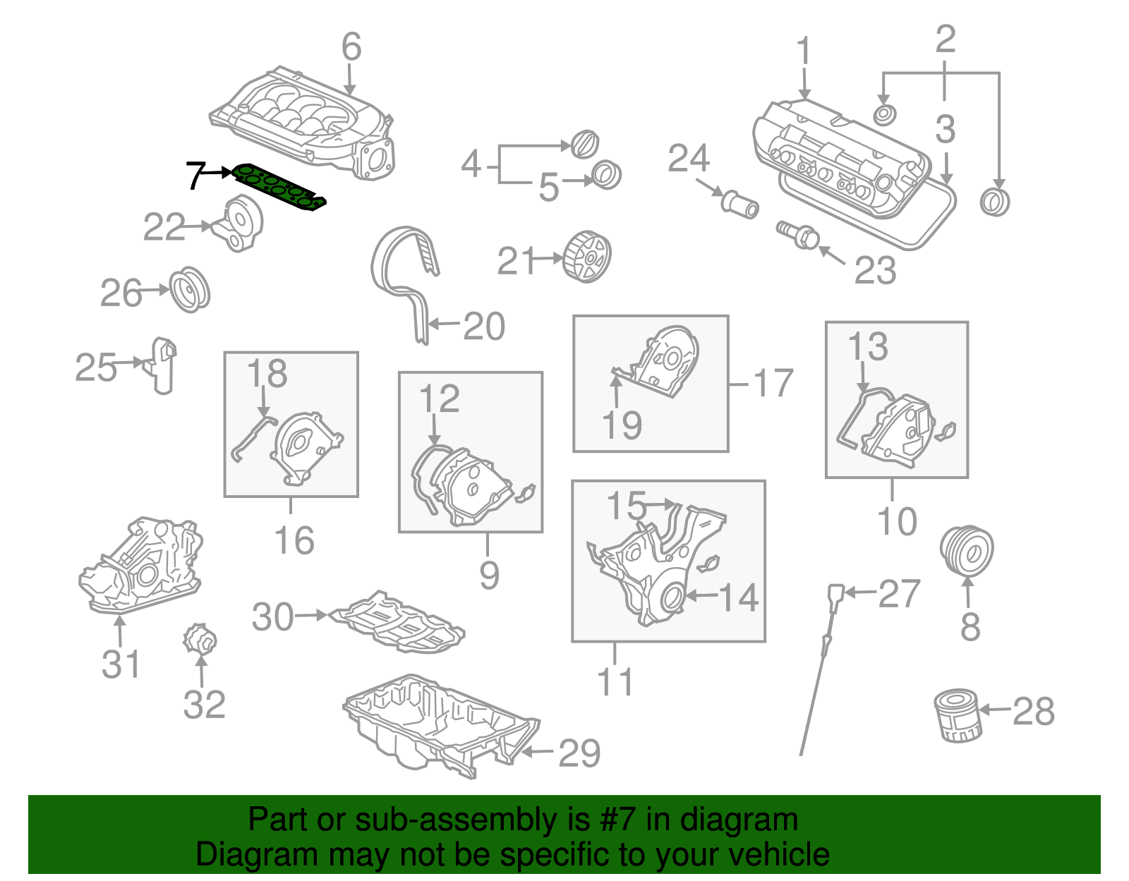 17146-RJE-A01 - Engine Intake Manifold Gasket 2006-2008 Honda Ridgeline ...
