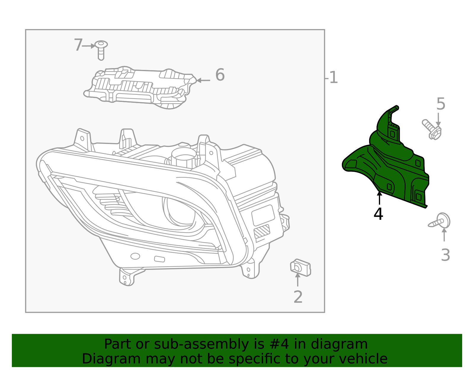 84421605 - Passenger Side Headlamp Bracket 2022-2024 GM | AutoNation Parts