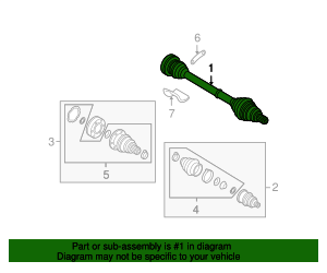 2005-2013 Volkswagen Axle Assembly 1K0-407-271-LB | OEM Parts Online