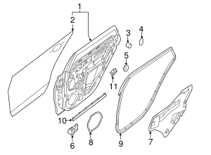 82831-4AF2A - Door Weather-Strip 2013-2019 Nissan Sentra | Nissan Parts ...