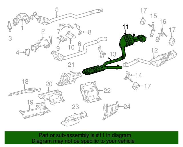 212-490-12-61 - Muffler & Pipe 2014-2016 Mercedes-Benz | Mercedes-Benz ...