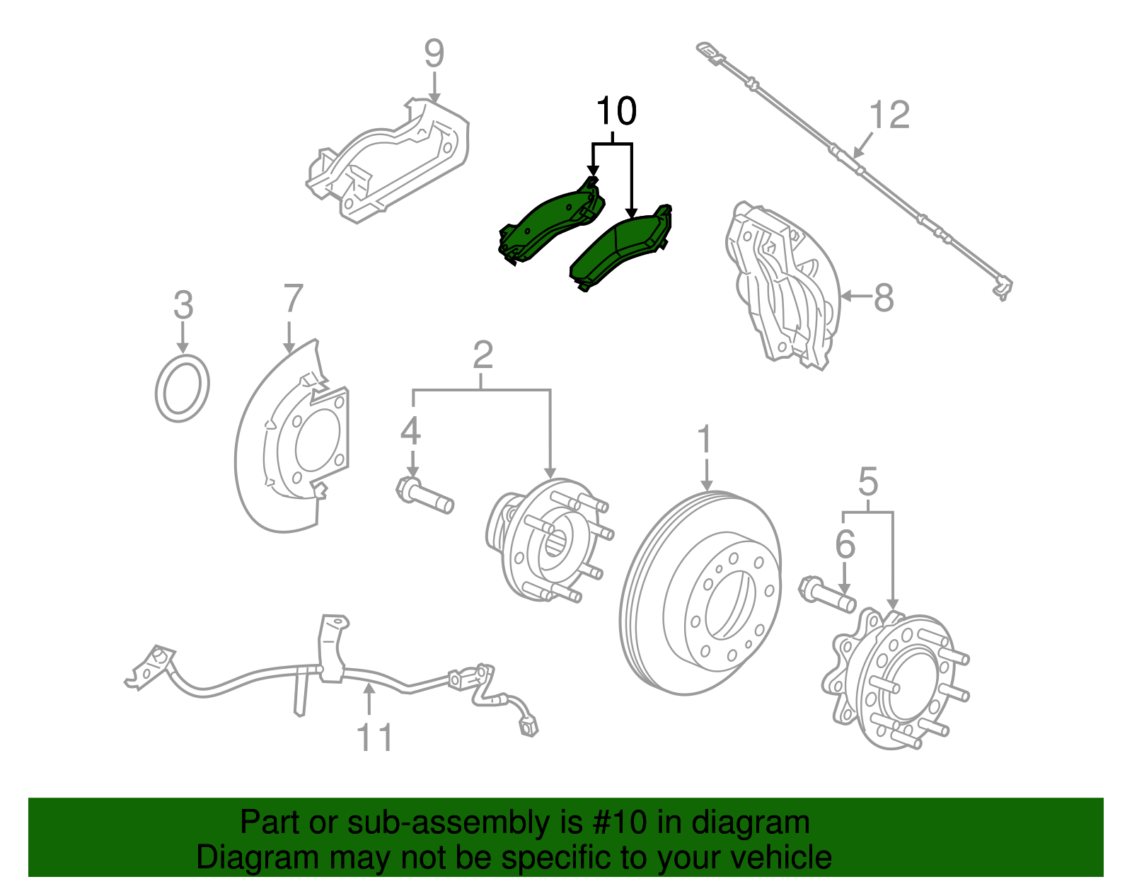 2011-2015 GM Front Disc Brake Pad Set with Clips, Caps and Boots ...