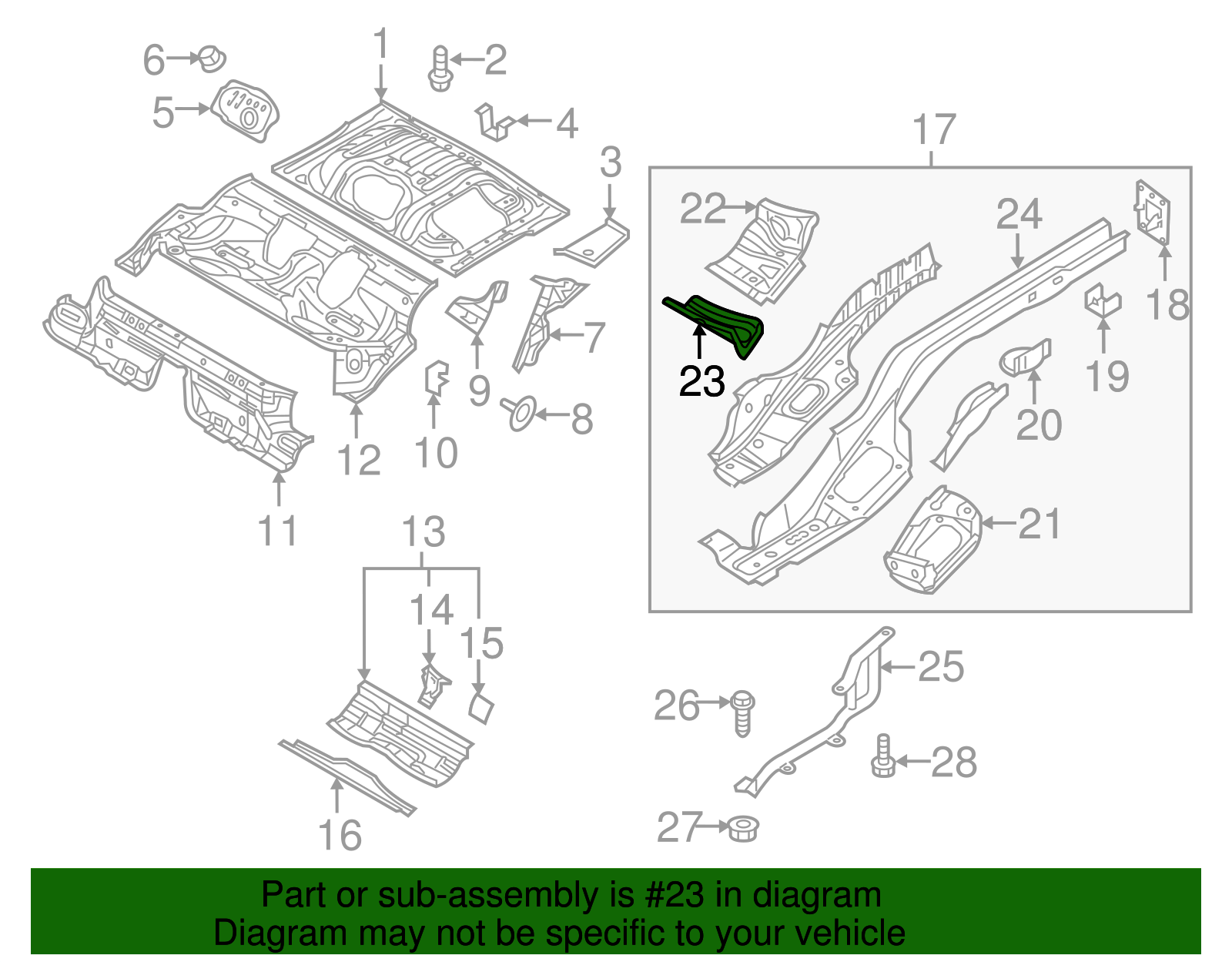 5QE-803-687 - Frame Side Member Reinforcement 2016-2018 Audi A3 ...