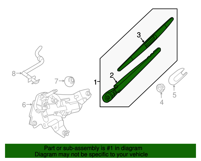 2015-2023 Nissan Murano Wiper Arm Assembly 28780-5AA0A | Nissan Parts Plus