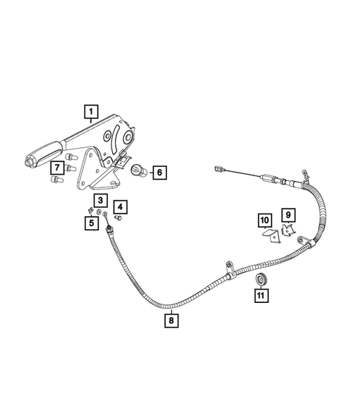 Parking Brake Lever, Cables, and Rear Disc Park Brake Assembly for 2017 ...