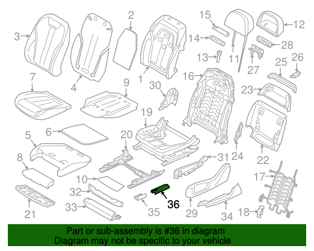 52-20-7-408-220 - Cover, seat rail, rear right 2016-2023 BMW ...