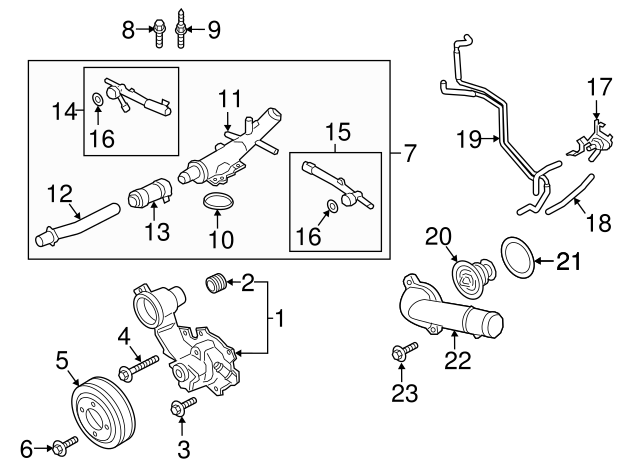 FT4Z-8592-D - Engine Coolant Outlet Flange - 2015-2023 Ford | Lasco ...