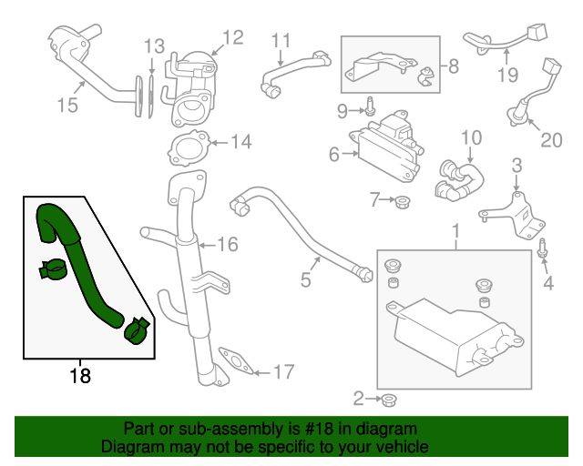 2014-2021 Subaru Engine Coolant Hose 14472AA450 | Subaru Parts Store