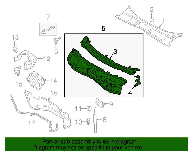 2017-2024 Audi Cowl Panel 8W1-805-431-TA | Audi USA Parts