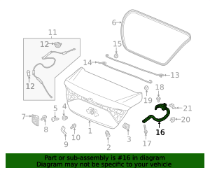 2016-2022 Honda Deck Lid Hinge 68610-TBA-A00ZZ | OEM Parts Online