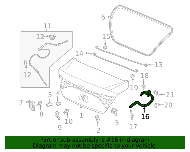 68610-TBA-A00ZZ - Deck Lid Hinge 2016-2022 Honda | Honda Parts Online