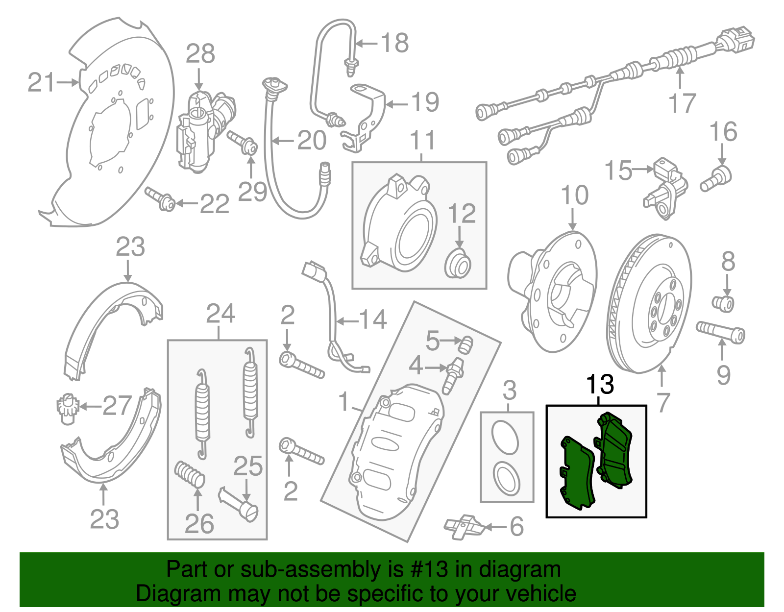 2011-2017 Volkswagen Touareg Brake Pads Rear 7P6-698-451-C | OEM Parts ...