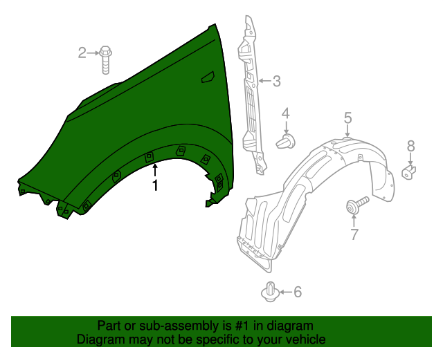 66311-3W000 - Fender 2011-2016 Kia Sportage | Kia.Parts Store
