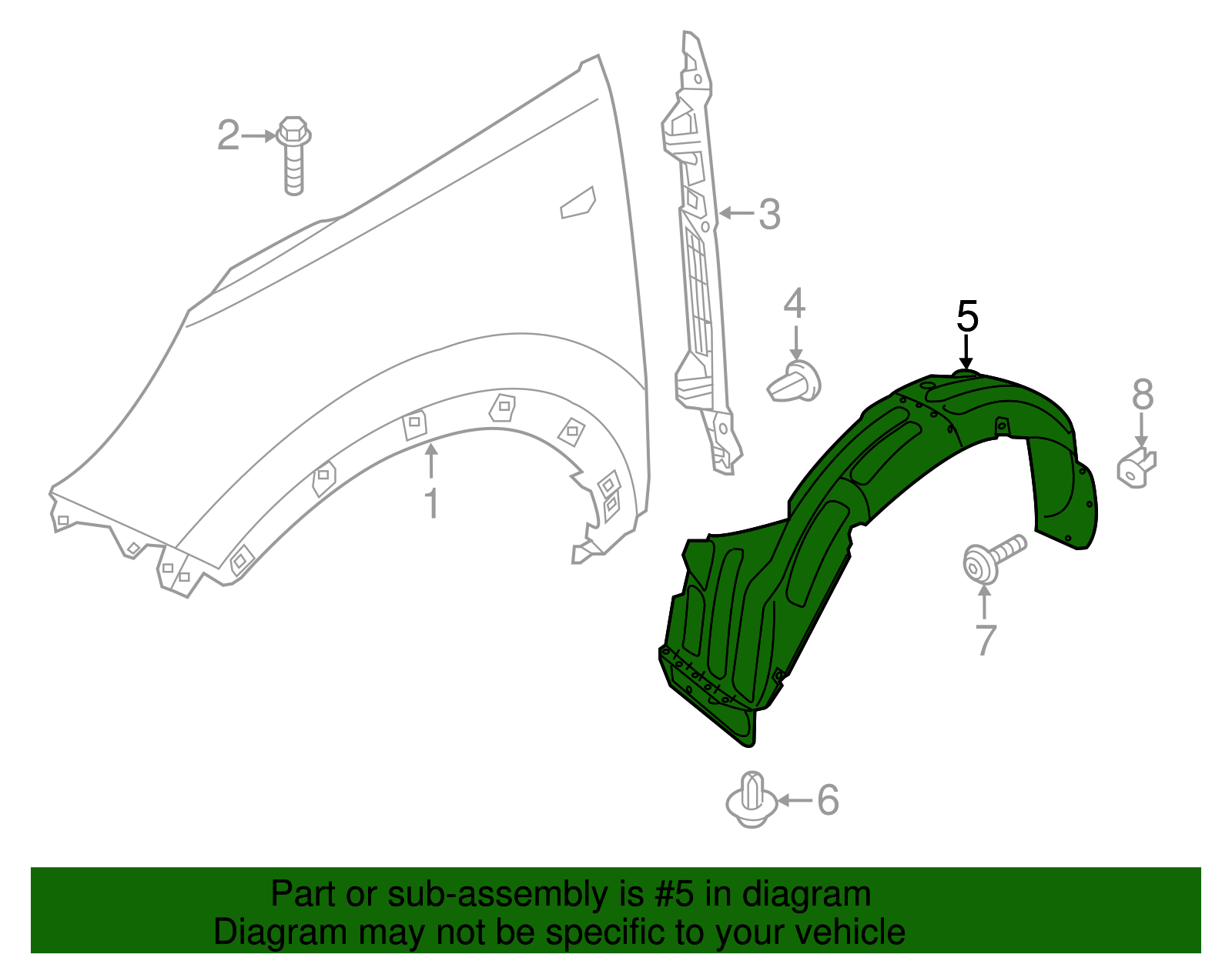 86811-3W000 - Fender Liner 2011-2013 Kia Sportage | Kia.Parts Store