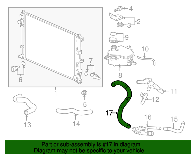2016-2020 Honda Civic Hose A, Water (Lower) 19502-5AA-A00 | OEM Parts ...