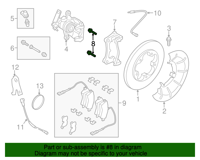 2015-2019 Ford Caliper Support Bolt -W500540-S442 | TascaParts.com
