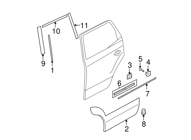 87733-2E000 - Door Molding 2005-2008 Hyundai Tucson | AutoNationParts.com