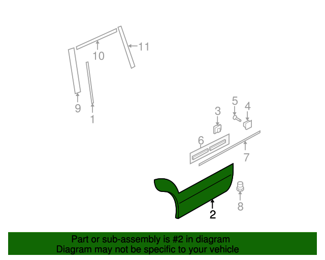 87733-2E000 - Door Molding 2005-2008 Hyundai Tucson | AutoNationParts.com
