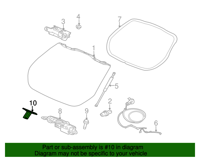 2008-2013 Volvo C30 Liftgate Glass Striker 30657229 | AutoNationParts.com
