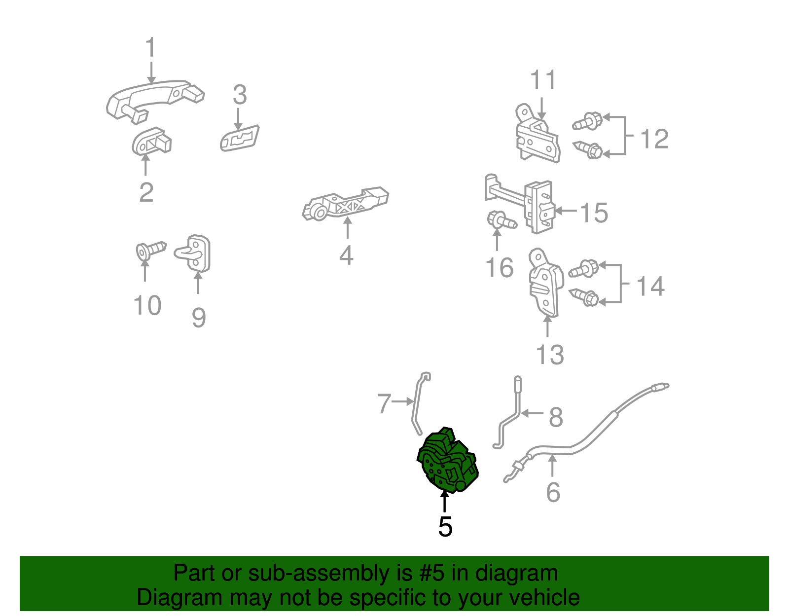 13579552 - 2010-2017 GM - Passenger Side Door Latch | My GM Part