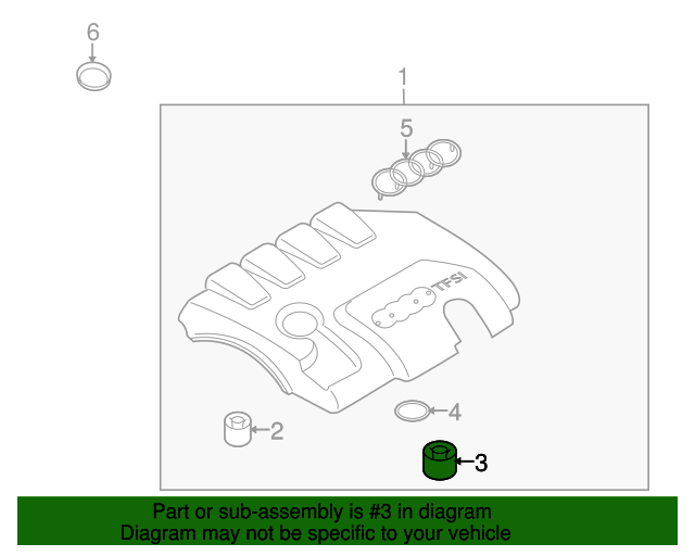 07C-103-226-B - Engine Cover Connector 2005-2023 Audi | Audi OEM Parts