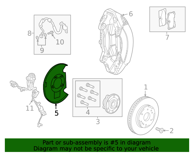 2021-2023 Chevrolet Tahoe Front Driver Side Brake Shield 84763235 ...