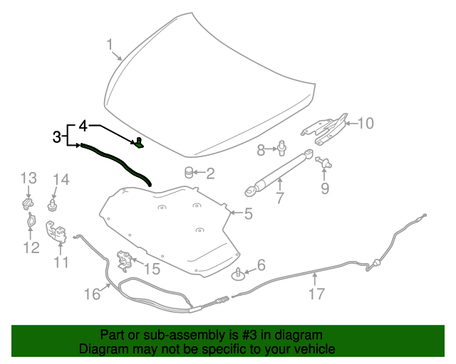 2014-2020 Infiniti Front Seal 65810-4GA0A | OEM Parts Online