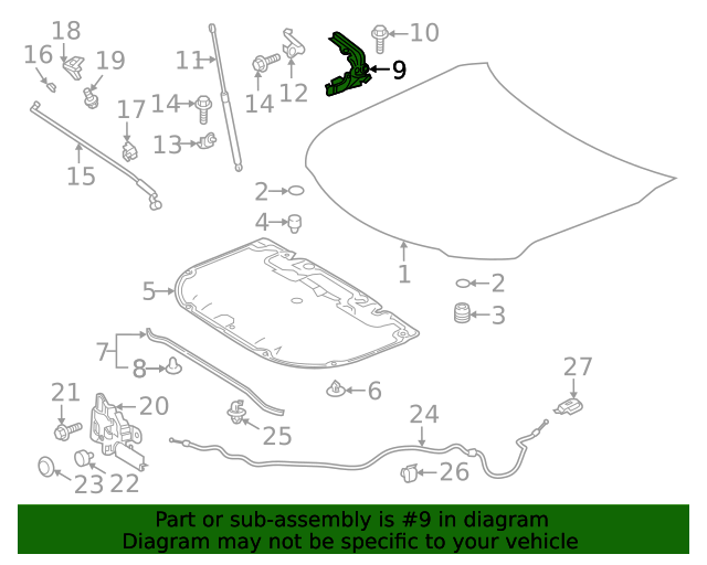 53420-06370 - Hinge 2018-2023 Toyota Camry | Longo Toyota Parts
