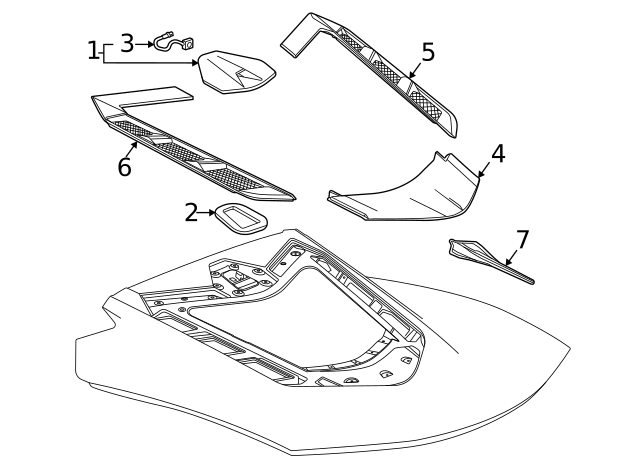 2020-2022 Chevrolet Corvette Applique Panel 84993658 | GMPartsDirect.com