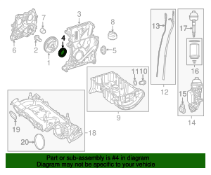 2014-2023 Mercedes-Benz Lower Timing Cover Front Seal 000-997-19-08 ...