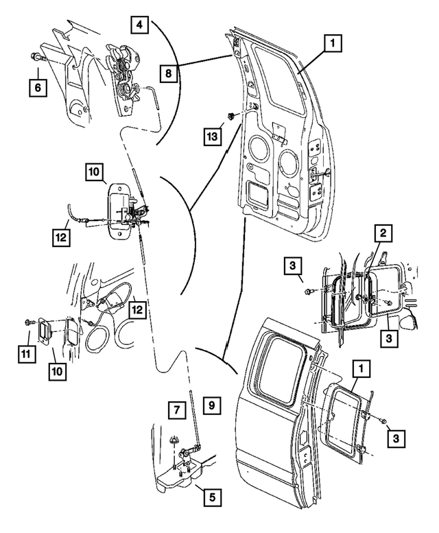 2001-2002 Dodge 1998-2002 Dodge Ram 1500 2500 3500 QUAD CAB REAR Door ...