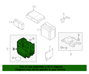 bcd356980f - Battery Holder 2011-2013 Mazda 3 | AutoNationParts.com