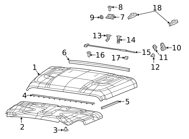 2018-2023 Jeep Hood Panel 68281973ae | TascaParts.com